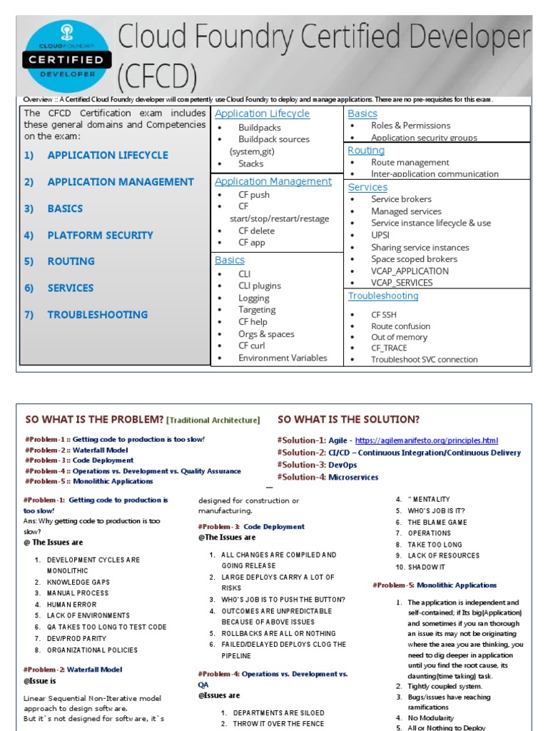 Cloud Foundry Certified Developer | PDF | Software As A Service | Cloud Computing