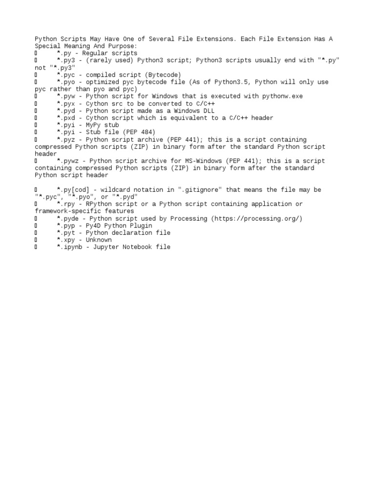 Python File Extensions | PDF