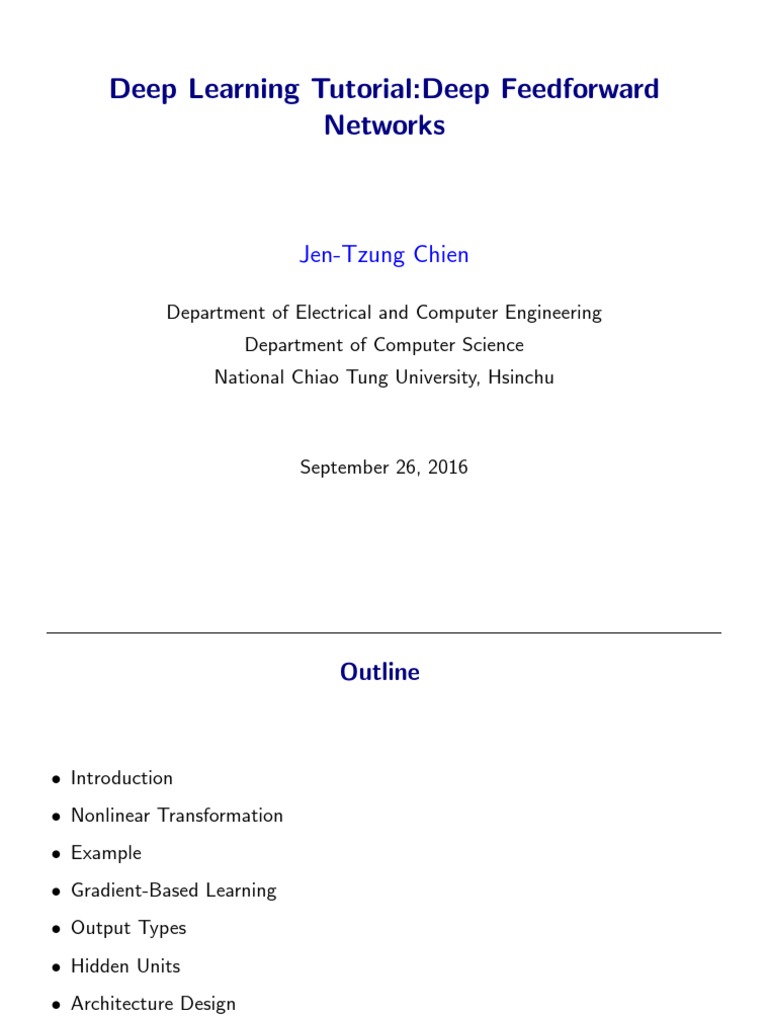 Ch06 Deep Feedforward Networks | PDF | Deep Learning | Artificial Neural Network