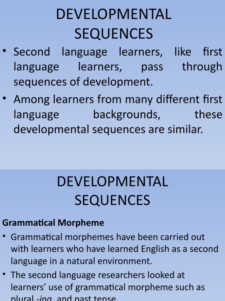 Developmental Sequences | PDF | Question | Second Language