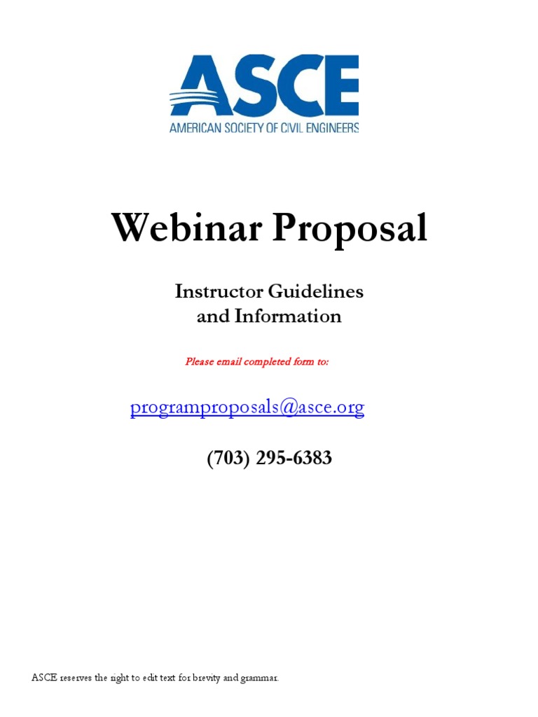 Webinar Proposal: Instructor Guidelines and Information | Download Free ...