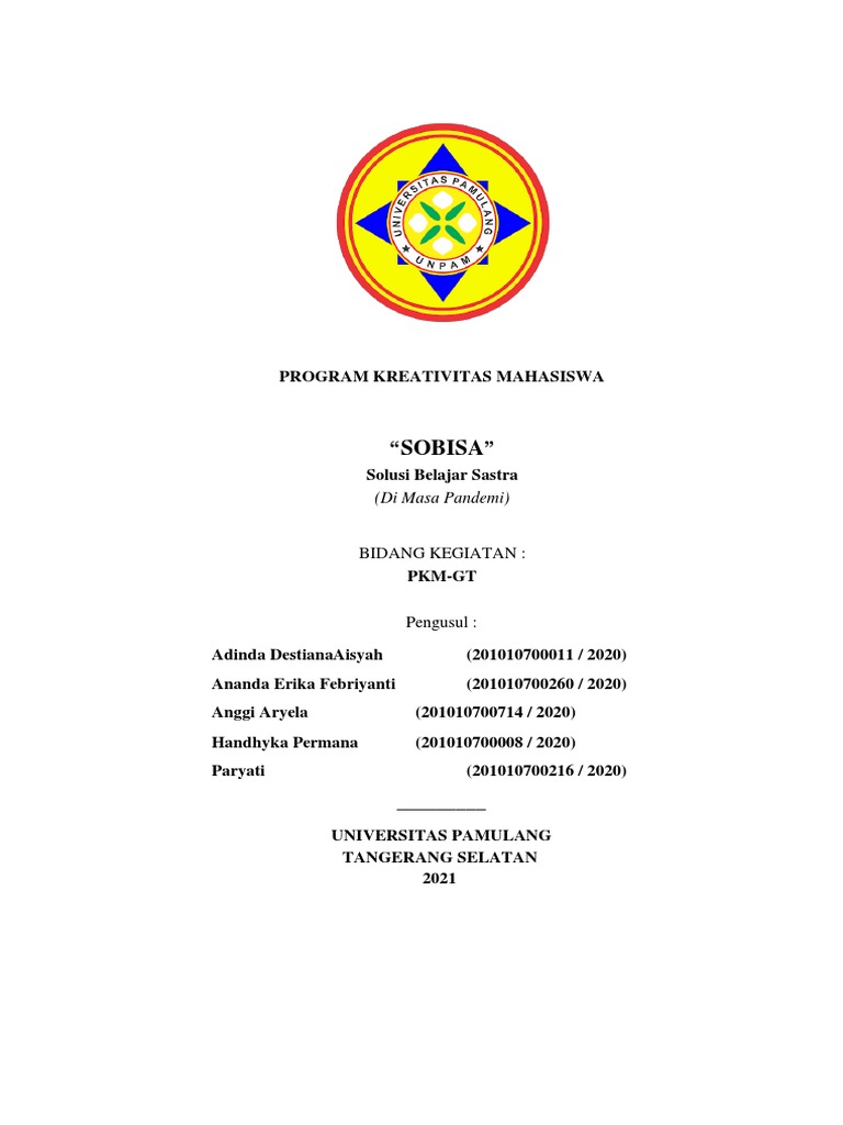 (Proposal PKM-GT) - Sasindo Unpam - Tim 4 (Revisi) | PDF