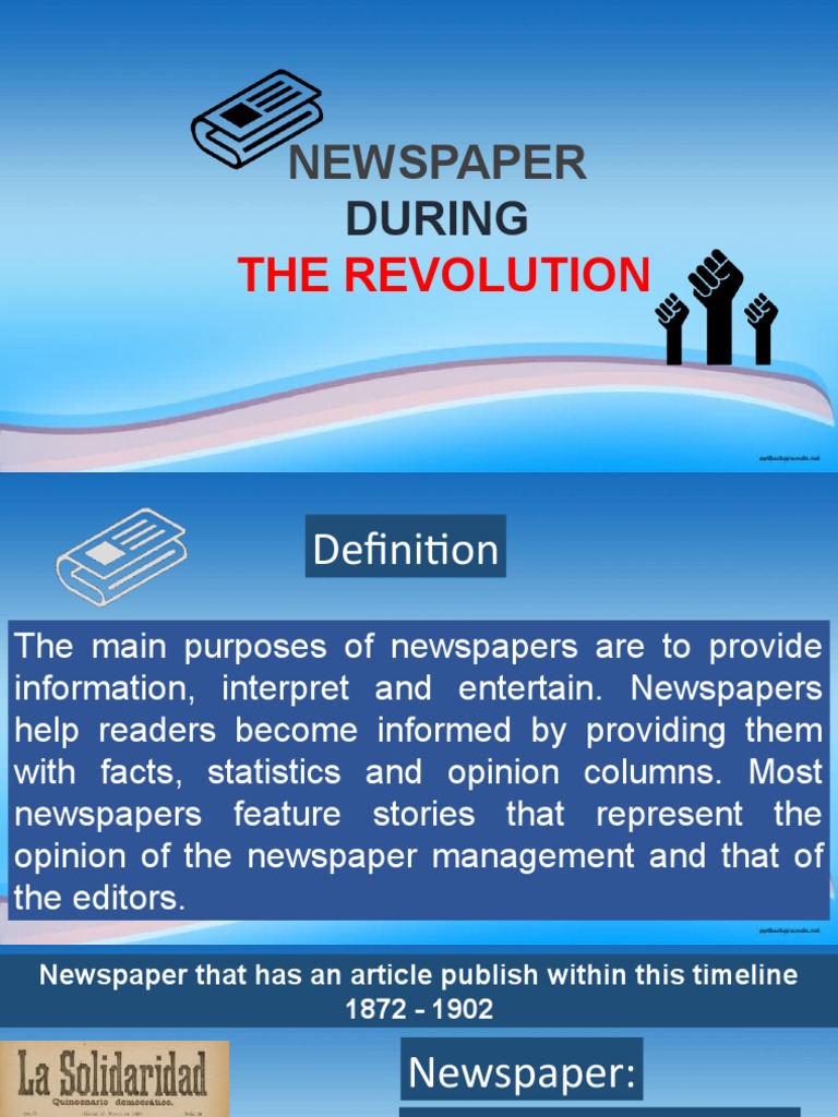 News Paper Revolution 1872 1902 | PDF | Philippines | Newspaper And ...