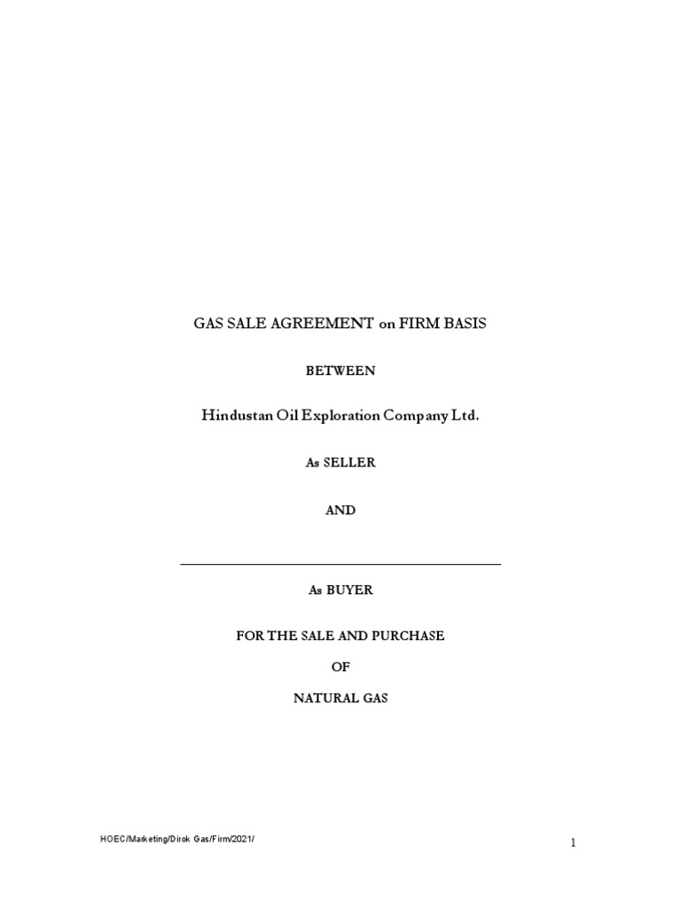 Dirok Draft Firm Gas Sales and Purchase Agreement | PDF | Arbitration ...