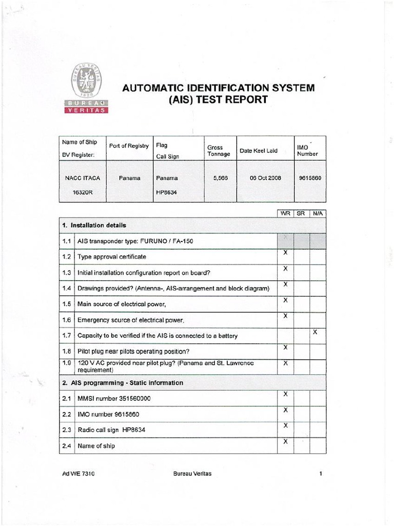 Ais Annual Test | PDF