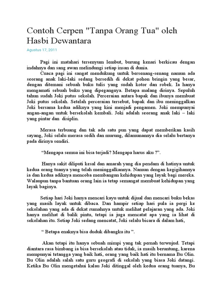 Contoh Cerpen | PDF