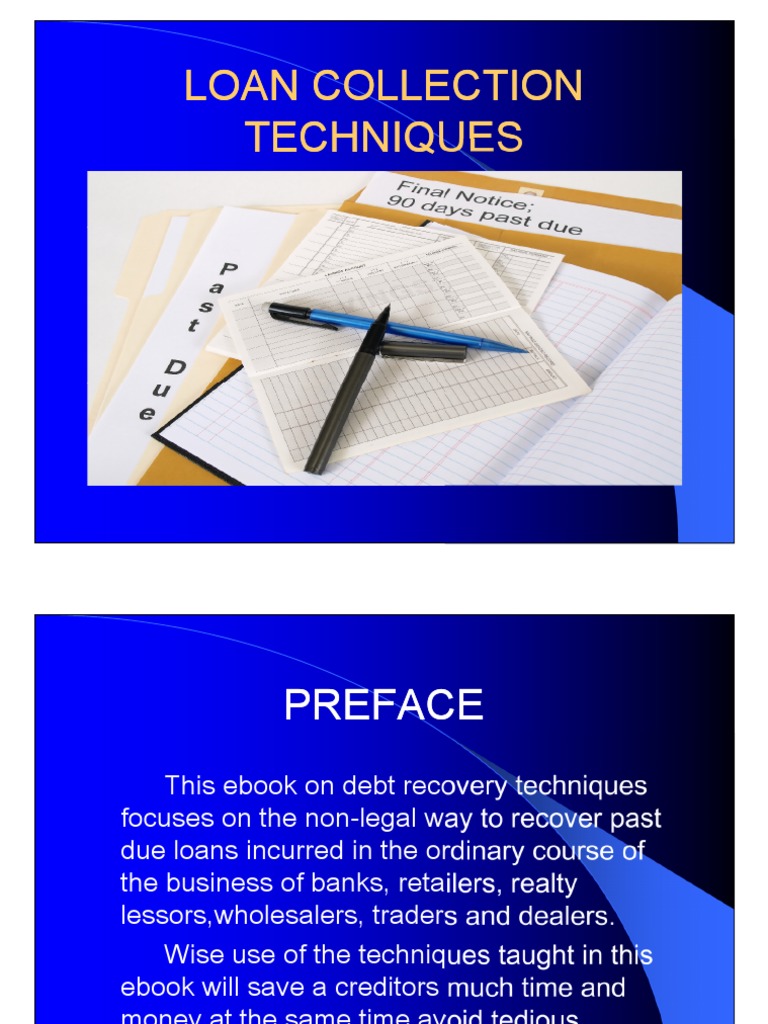 Debt Collection Techniques | PDF | Loans | Debt