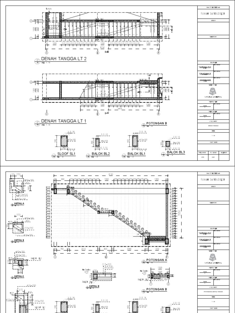 DED - STR - 2301 - SARIBUDOLOG - Detail Tangga | PDF