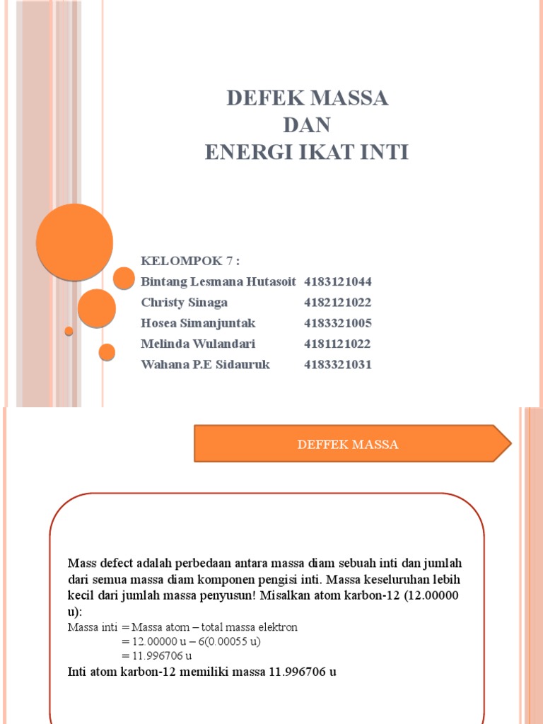 Defek Massa dan Energi Ikat Inti | PDF | Sains & Matematika