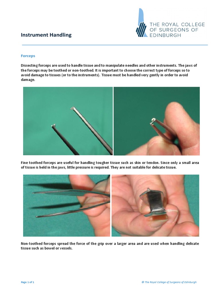 Instrument Handling: Forceps | PDF | Wellness | Science & Mathematics