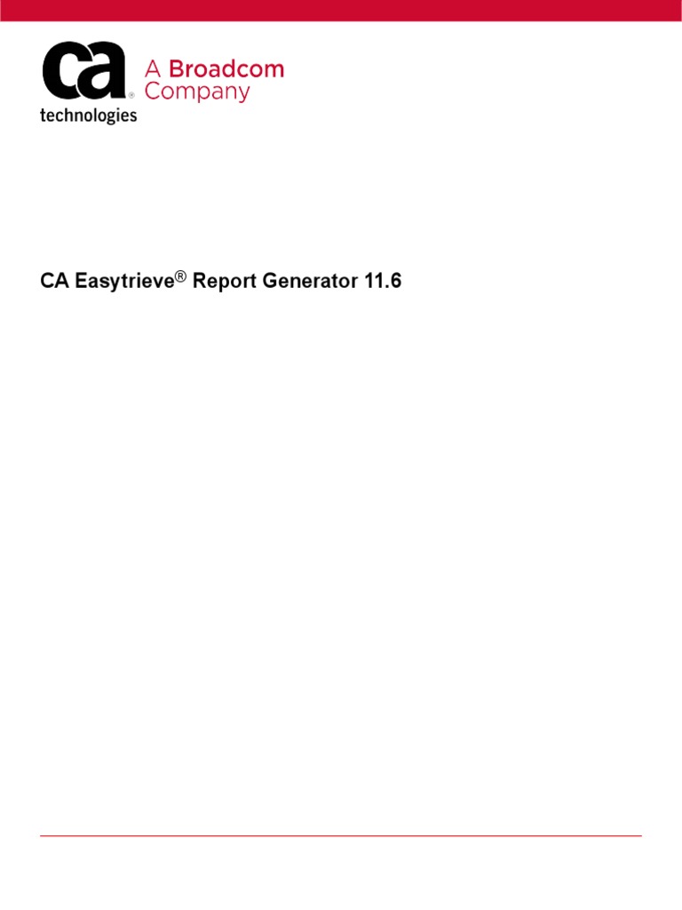 CA Easytrieve Report Generator 11 6 | PDF | Computer Program | Programming