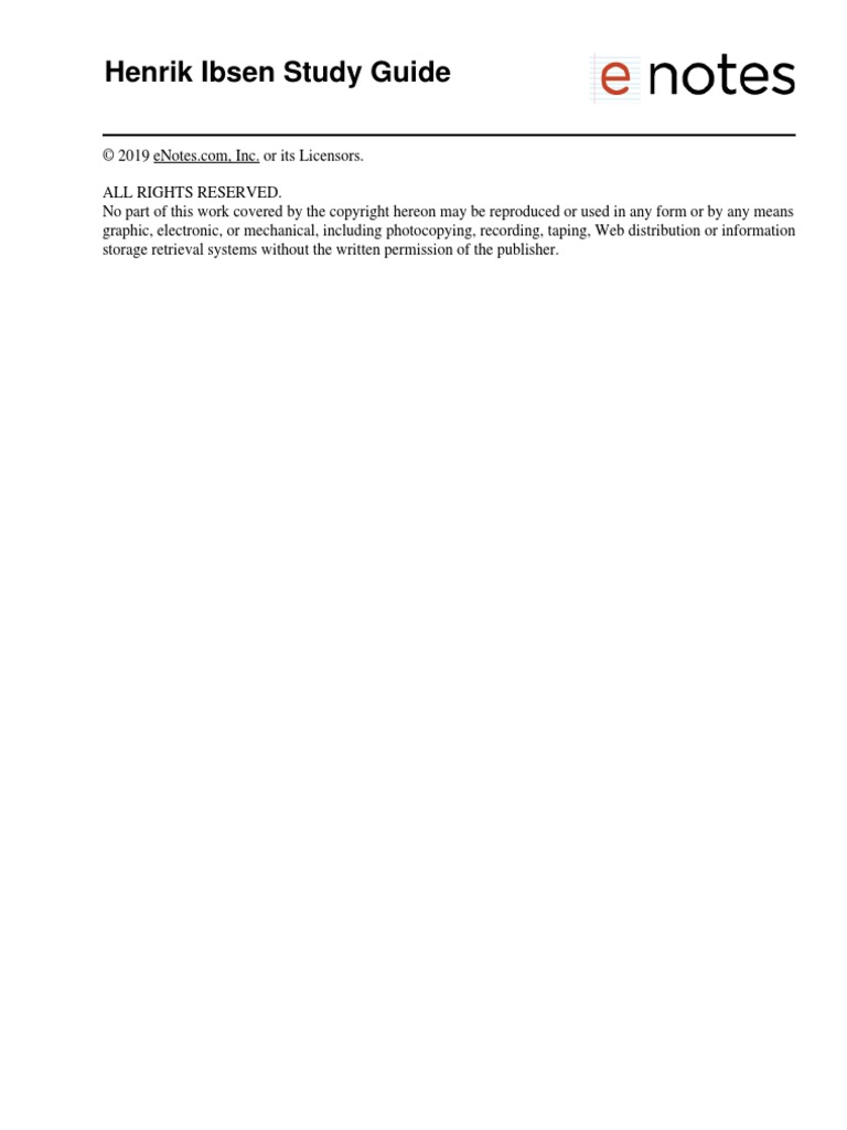 Henrik Ibsen Study Guide | PDF | Henrik Ibsen | Poetry
