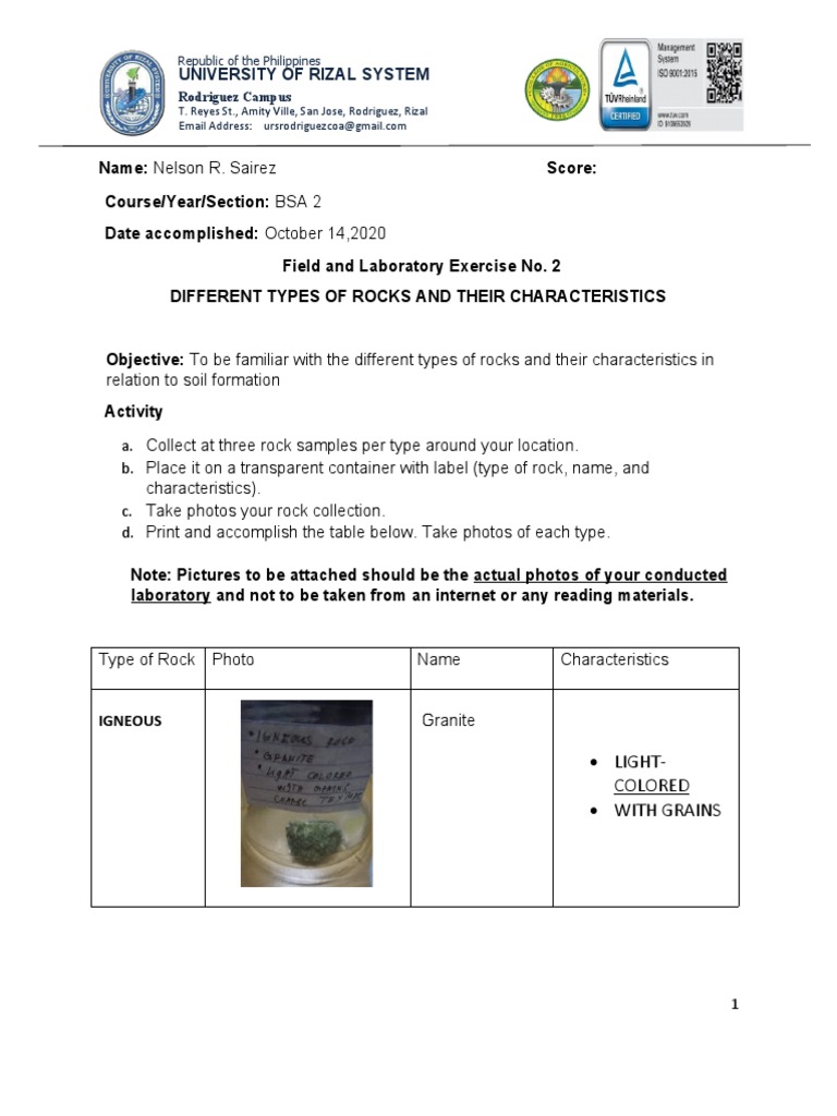 Identification and Characterization of Different Rock Types Through ...