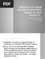 Study of Quantity of Casein Present in Different Samples of Milk (Chemistry Investigatory ...