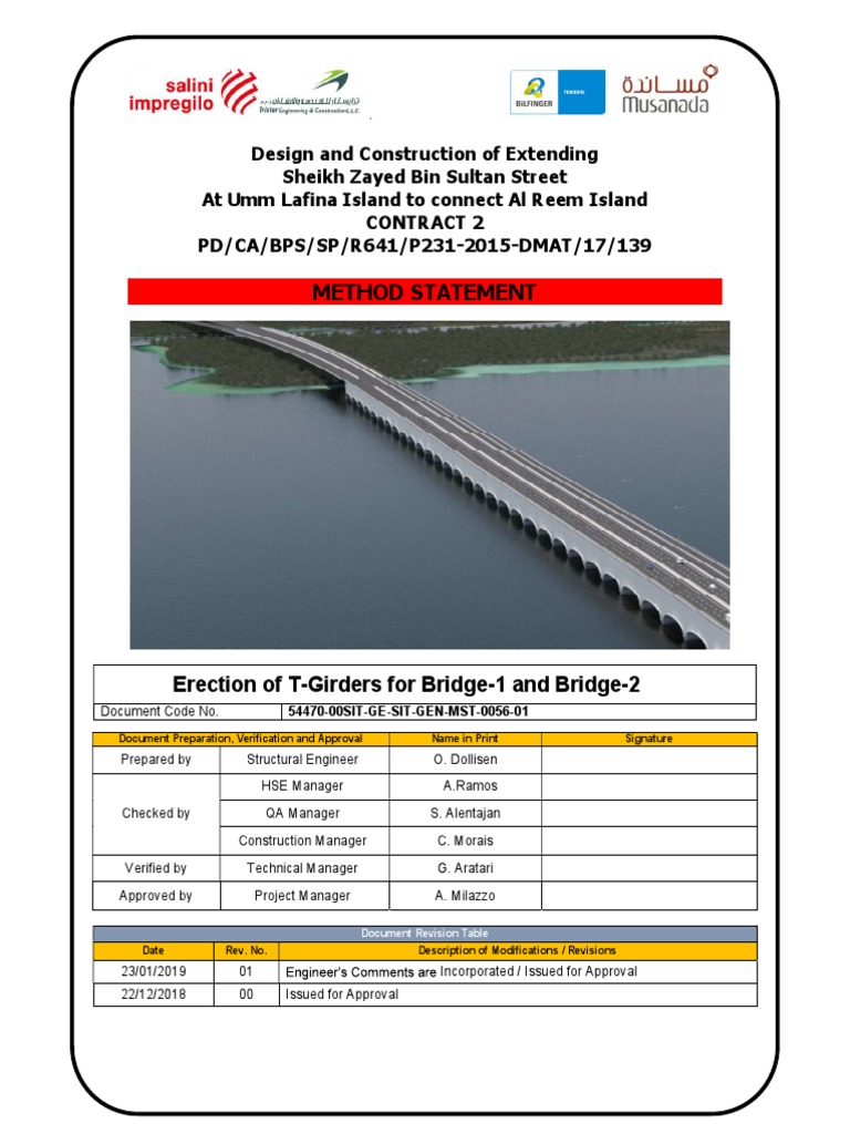 Installation of Girders | PDF | Crane (Machine) | Bridge