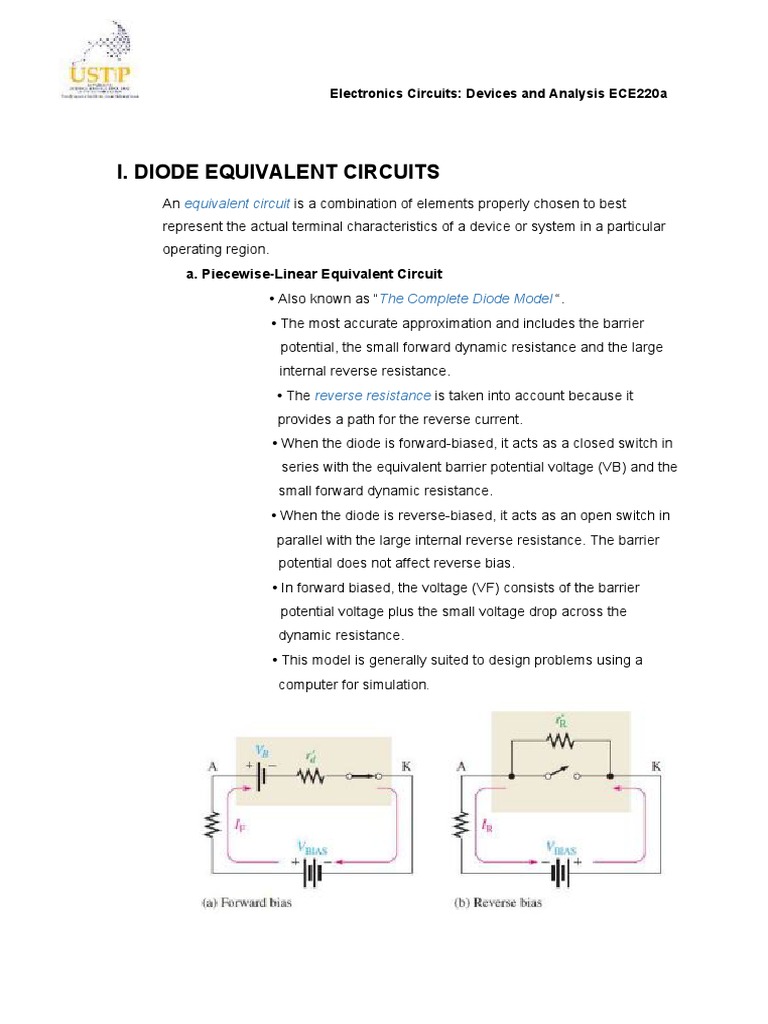 I. Diode Equivalent Circuits | PDF | Diode | P–N Junction