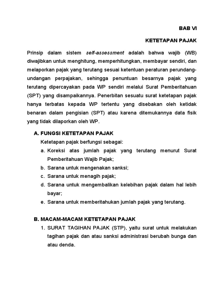 Contoh Surat Ketetapan Pajak | PDF