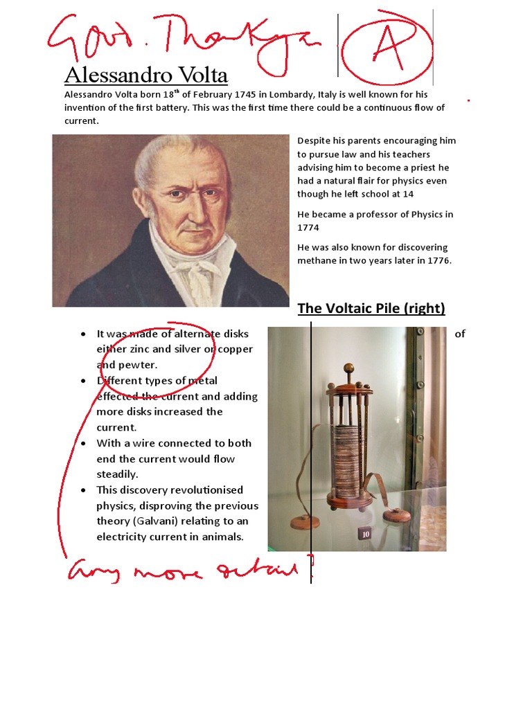 Alessandro Volta: The Voltaic Pile (Right) | PDF | Classics