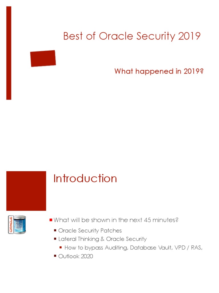 2019-Db-Alexander Kornbrust-Best of Oracle Security 2019-Praesentation | PDF | Databases ...