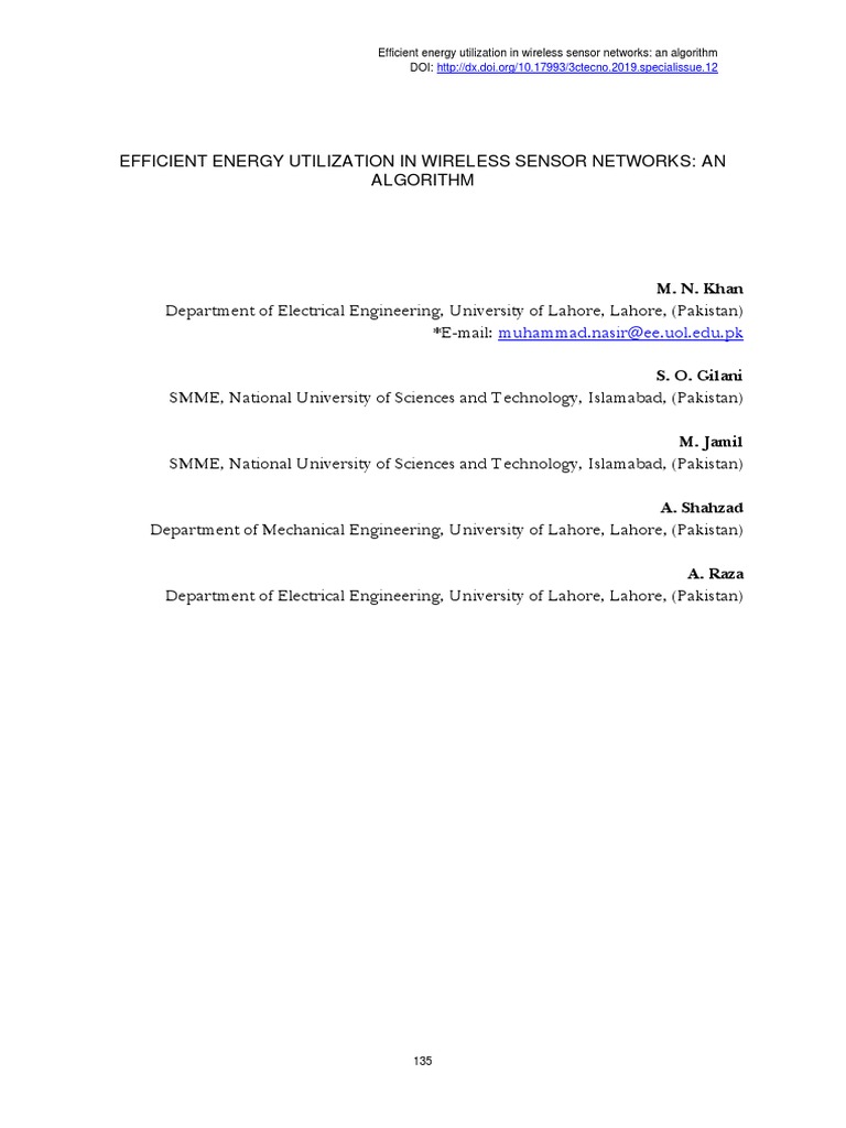 Efficient Energy Utilization in Wireless Sensor Networks: An Algorithm | PDF | Wireless Sensor ...