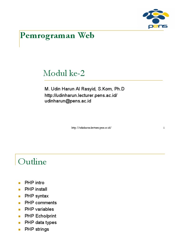02 Modul 2 Php 20200228 Pdf Php Variable Computer Science 7243