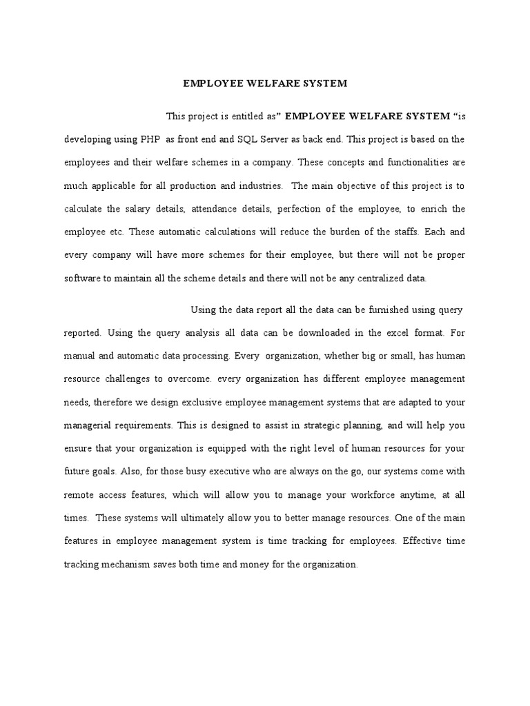Employee Welfare Management | PDF | Software Testing | Php