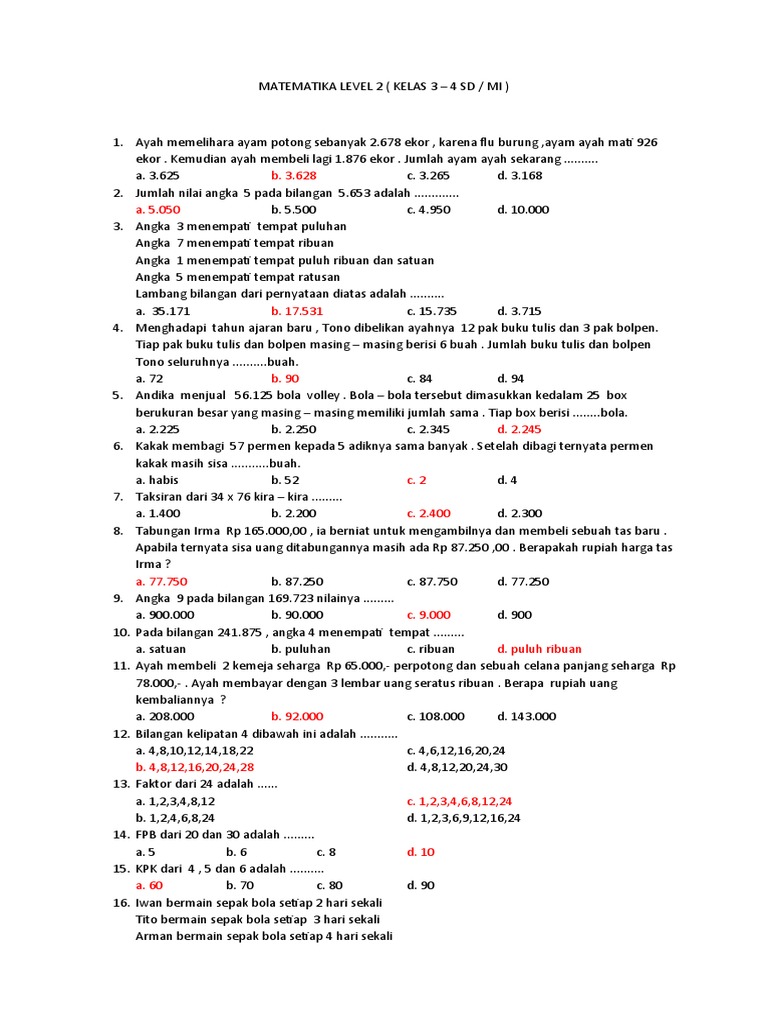 MATH Level 2 C | PDF