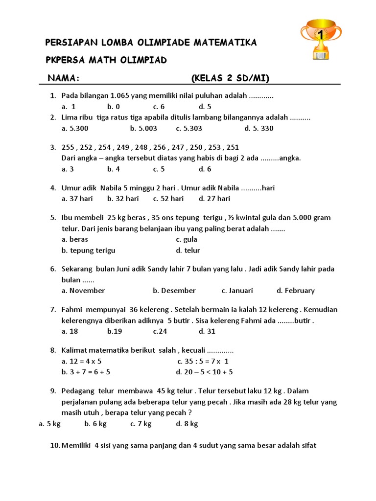MATH Level 1 C | PDF