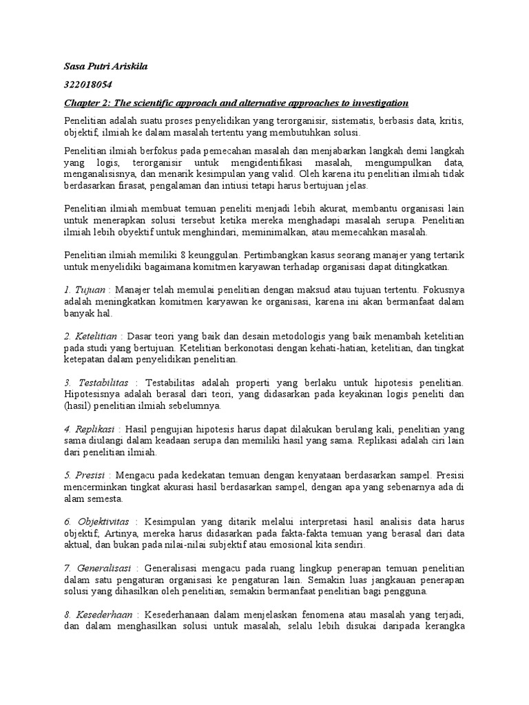 Metode Riset Chapter 2 | PDF