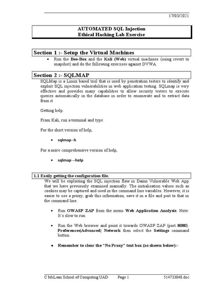 Week 4 Automated Sql Injection Pdf Databases Penetration Test