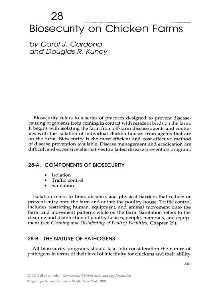 Biosecurity On Chicken Farm | PDF | Immunology | Microbiology