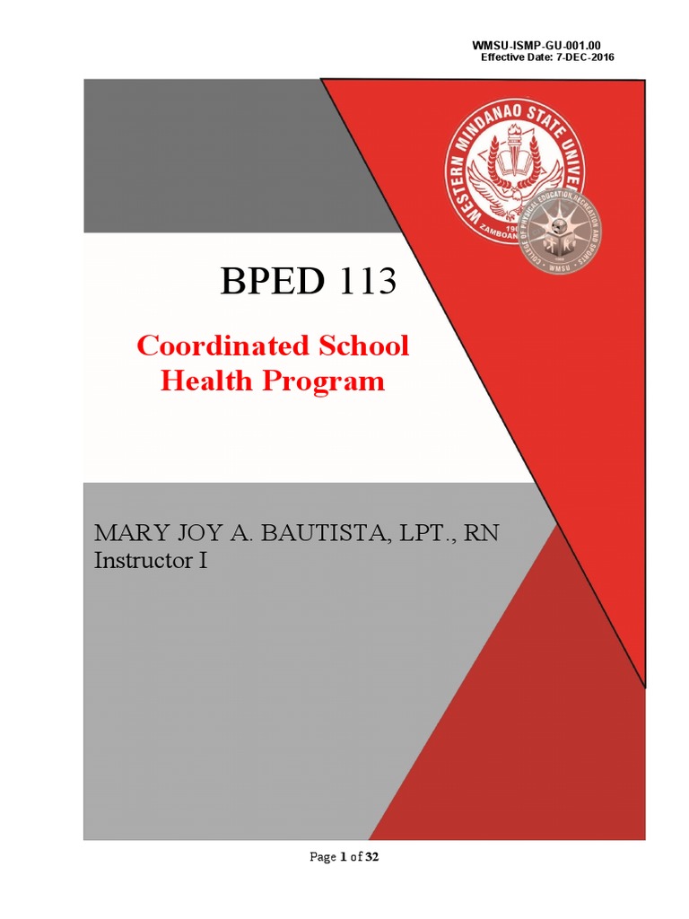 MODULE Coordinated School Health Program | PDF | Health Education ...