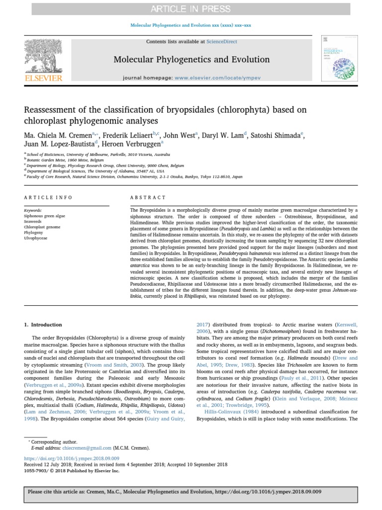 Molecular Phylogenetics and Evolution | PDF | Phylogenetic Tree ...