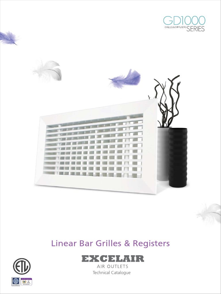 Linear Bar Grilles & Registers: Technical Catalogue | PDF | Duct (Flow ...