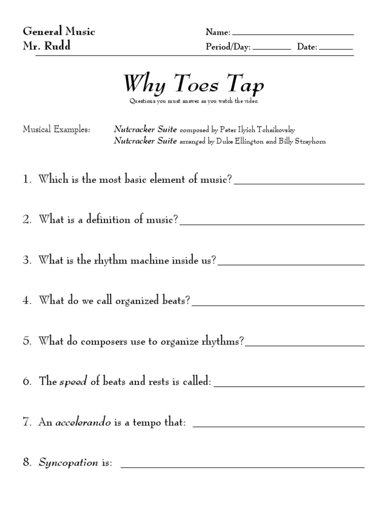 Why Toes Tap: General Music Mr. Rudd | PDF
