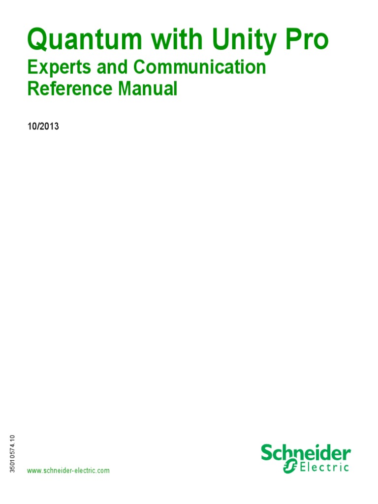 Quantum With Unity Pro: Experts and Communication Reference Manual | PDF | Input/Output ...
