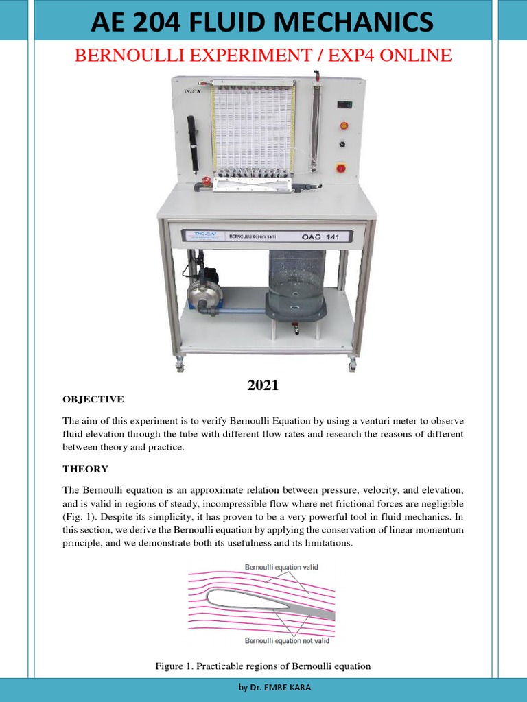 Bernoulli Experiment / Exp4 Online: Objective | PDF | Fluid Dynamics ...