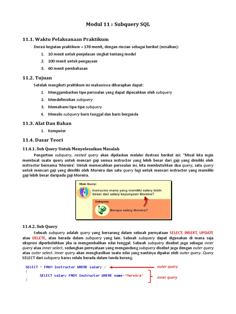 Modul 11 Subquery SQL | PDF