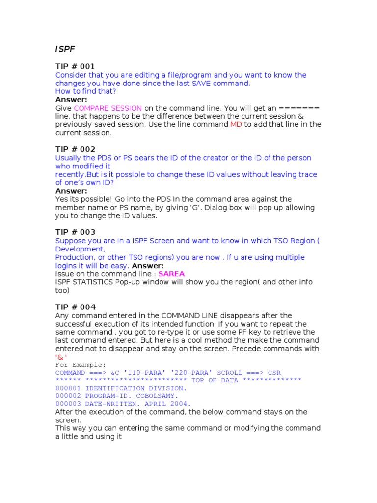100 Mainframe Tips Pdf Computer Programming Software Engineering