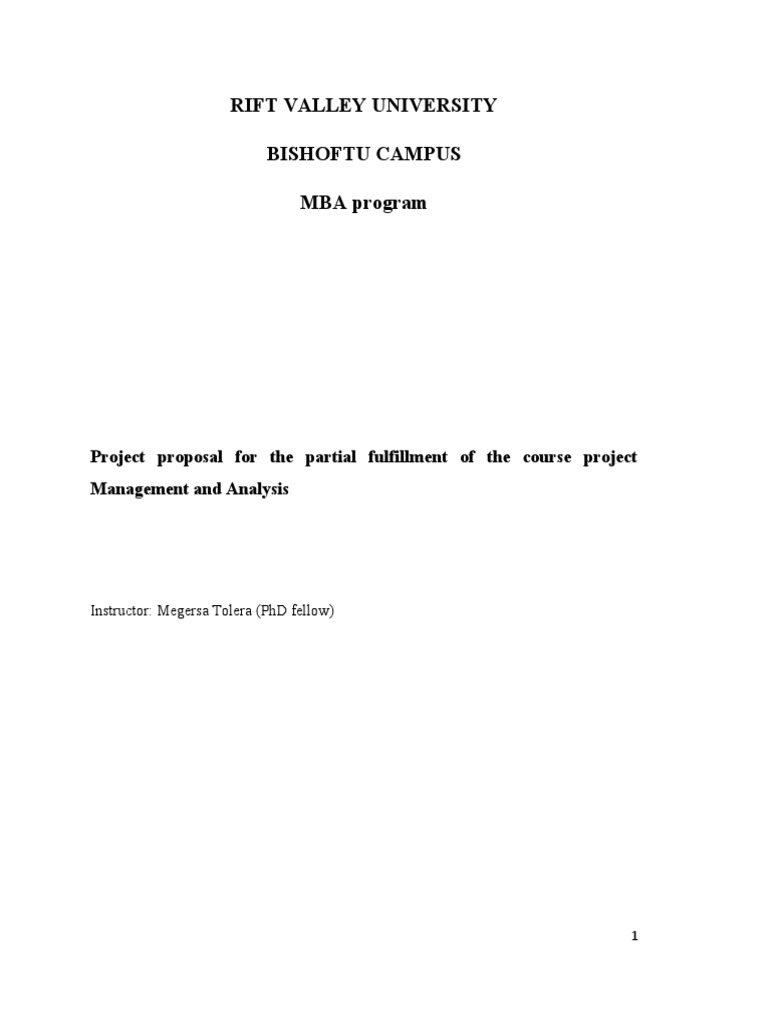 Rift Valley University Bishoftu Campus MBA Program | PDF | Feasibility ...