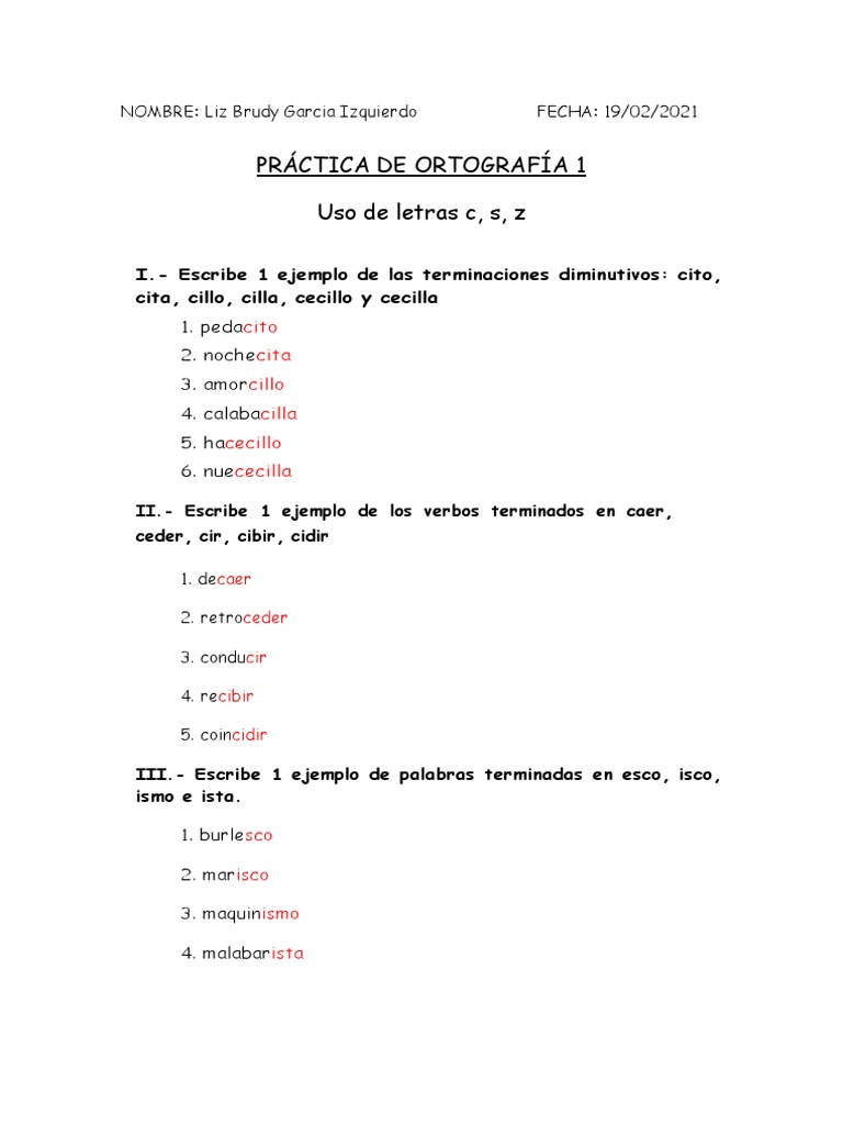 Practica de Ortografia 1 | PDF | Estudios de idiomas extranjeros | Arte
