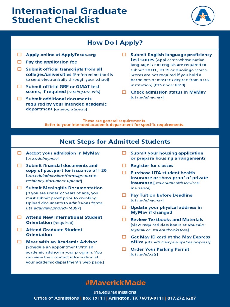International Graduate Checklist - 2020 | PDF | University And College ...