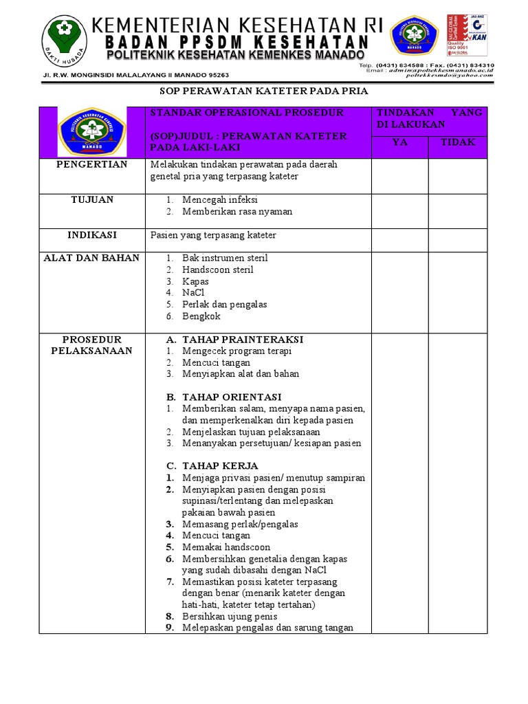 Sop Perawatan Kateter | PDF
