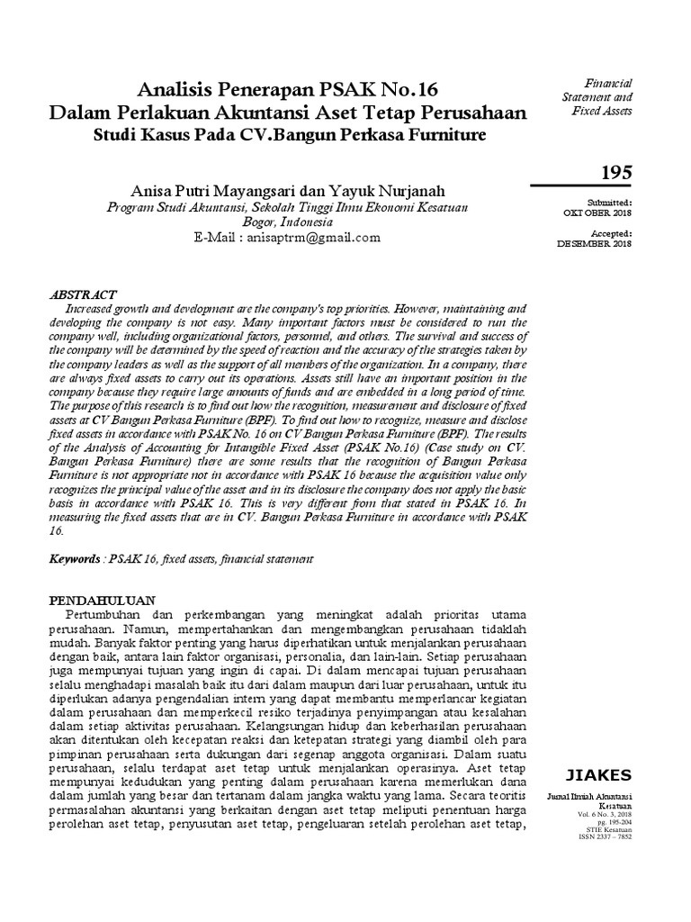 Analisis PSAK 16 Aset Tetap BPF | PDF | Balance Sheet | Business