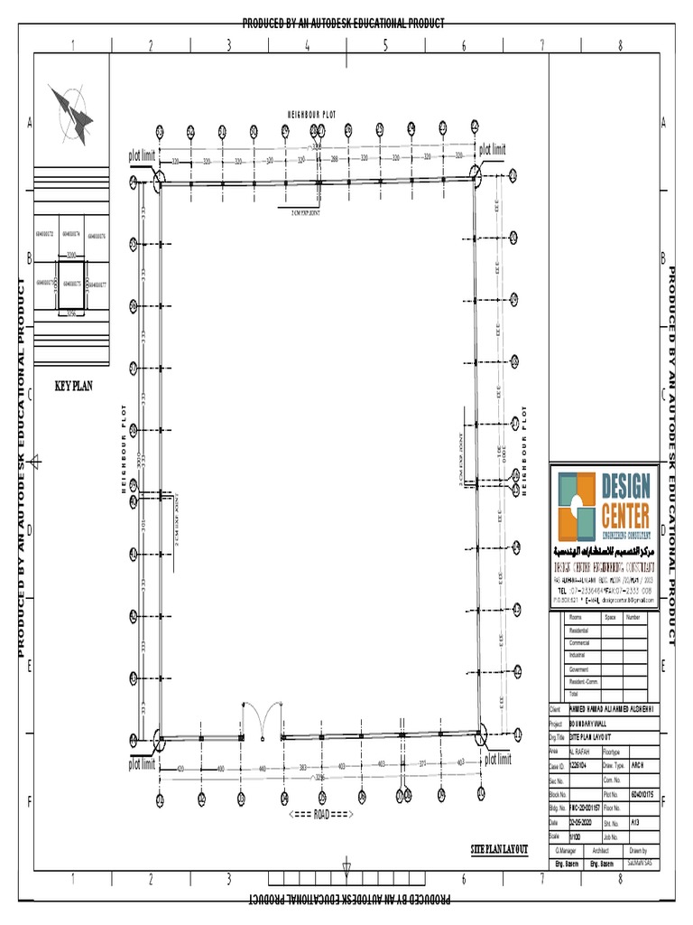 Site Plan Layout for Boundary Wall Showing Plot Limits and Adjacent ...