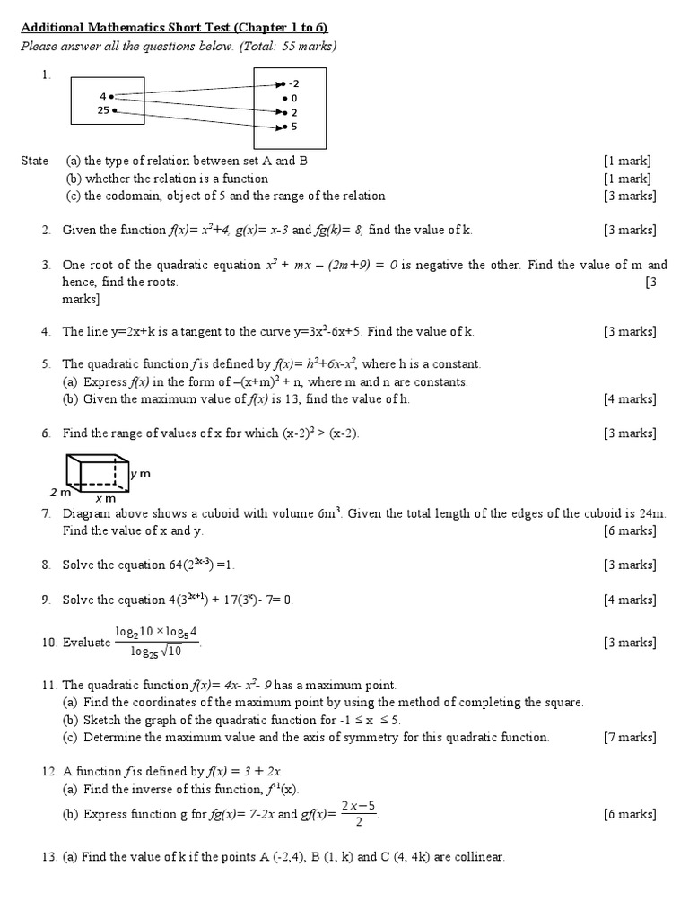 Please Answer All The Questions Below. (Total: 55 Marks) : Additional ...