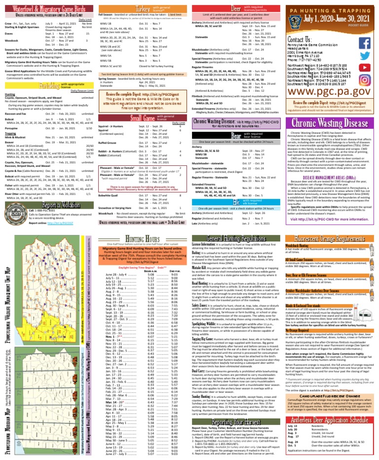 Pa Hunting Regulations