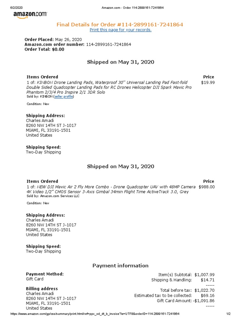 Order 114-2899161-7241864 | PDF | Control (Social And Political ...