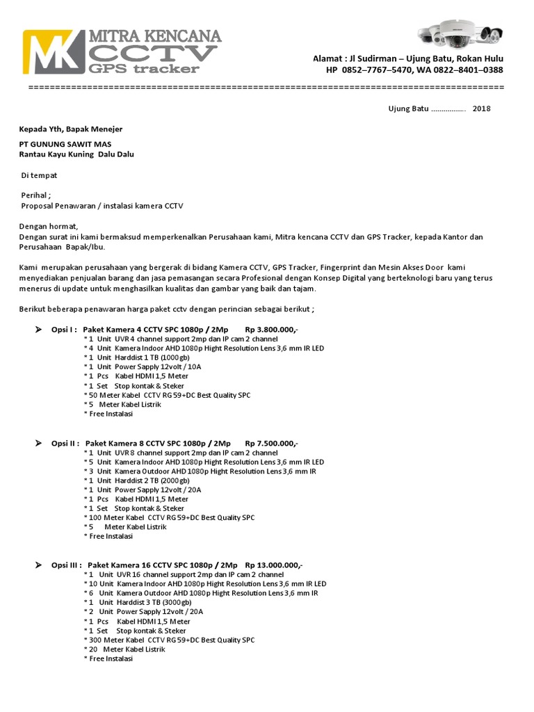 Penawaran PT GSM Dalu Dalu | PDF