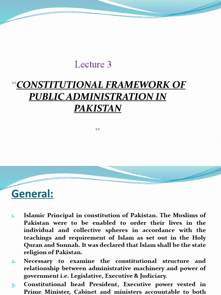 Constitutional Framework of Pakistan's Public Administration | PDF ...
